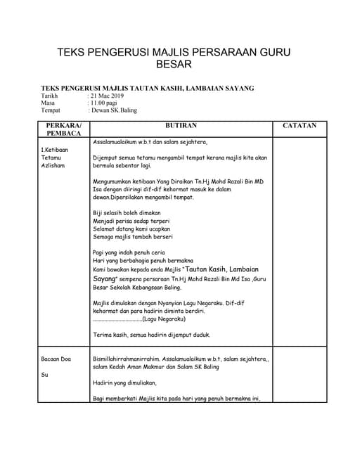 Teks pengacaraan majlis khatam alquran | PDF