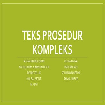 TEKS PROSEDUR KOMPLEKS - BAHASA INDONESIA | PPTX