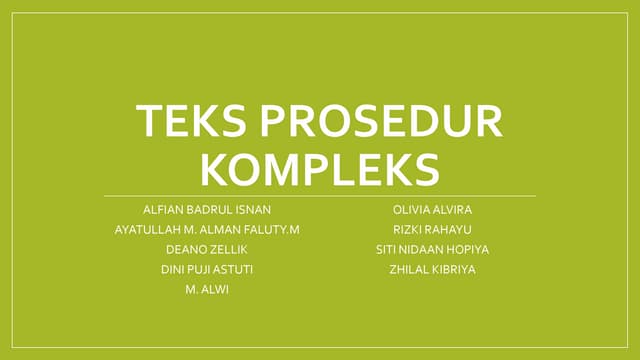 Mengevaluasi struktur teks prosedur kompleks 2 | PPT