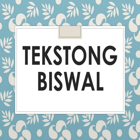 TEKSTONG BISWAL iba't ibang uri komiksbilang tekstong biswal.ppt