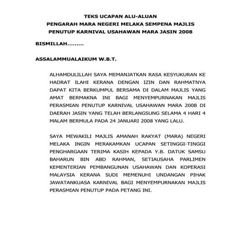 Teks ucapan 2008 | PDF