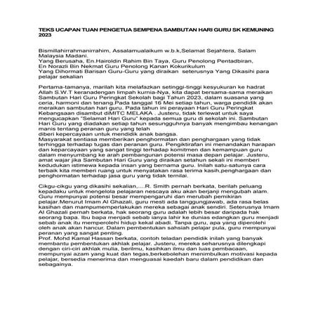 TEKS UCAPAN TUAN PENGETUA SEMPENA SAMBUTAN HARI GURU SK KEMUNING 2023.docx