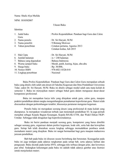 Teks Ulasan Buku Akademik | DOCX