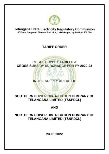 Tamilnadu TANGEDCO Tariff.pdf | Gas and Electric | Home Utilities