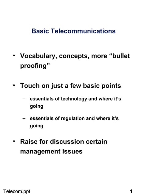 Beginners: What Does ‘Telecommunications’ or ‘Telecoms’ Mean? | PDF ...