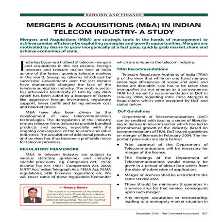 Telecom mergers & acquisitions | PDF