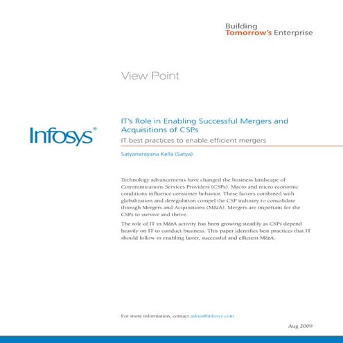 Telecom Mergers and Acquisitions | PDF