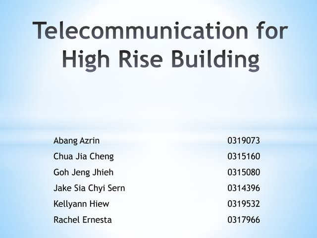 Telecommunication for high rise building | DOCX
