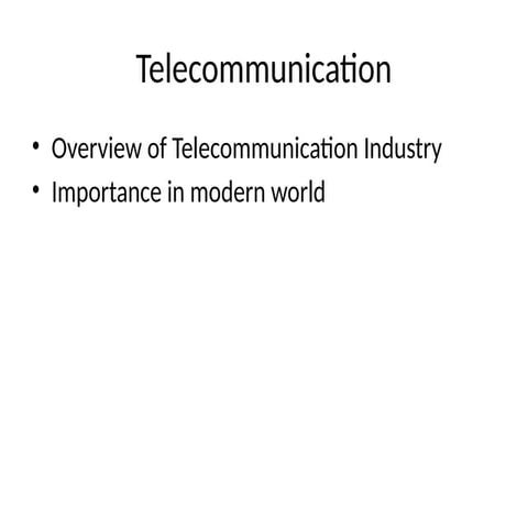 Introduction_Telecommunication_Presentation | PPTX