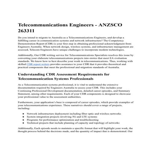 Cdr sample for Engineers | PDF