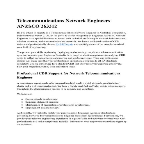 Cdr sample for Engineers | PDF