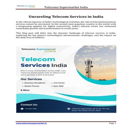 Revolutionizing Connectivity Telecom Services In India Pdf