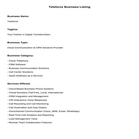 Grow your business with teleforce faster | PDF