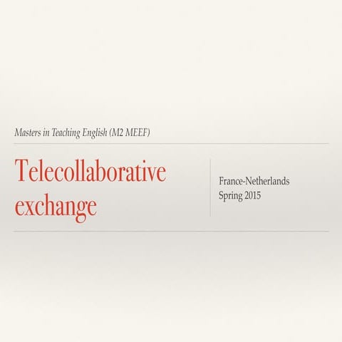 Telecollaboration FR-NL | PDF