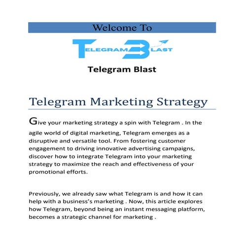 Telegram bulk message sender | Telegram Blast Marketing Strategy.pdf