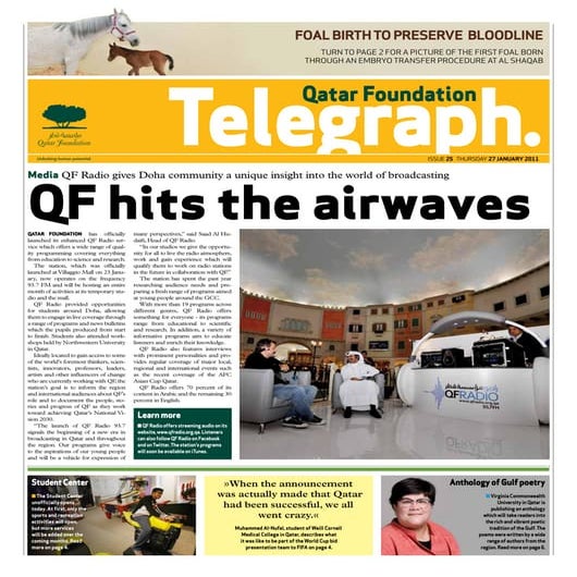 Qatar Foundation Telegraph jan27 | PDF