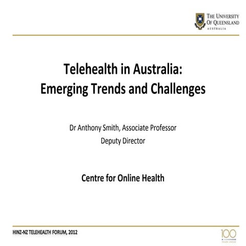 Telehealth in Australia - Emerging Trends and Challenges | PPTX