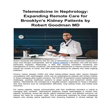 Telemedicine in Nephrology_ Expanding Remote Care for Brooklyn’s Kidney Patients by Robert ...