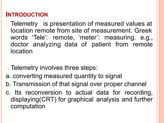 Telemetry types, frequency,position and multiplexing in telemetry | PPT