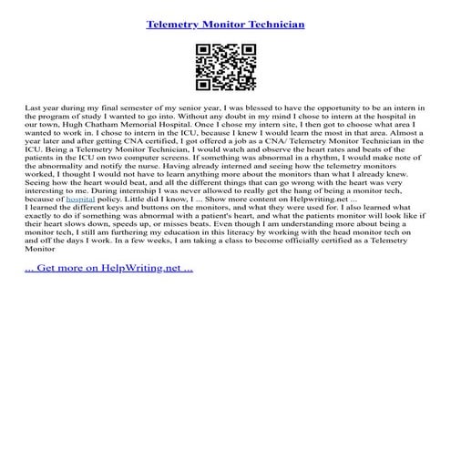 Telemetry Monitor Technician | PDF