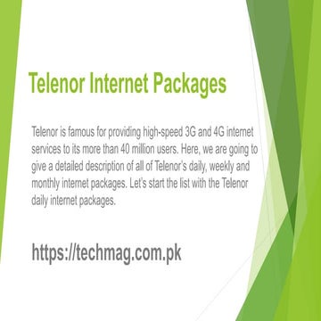 Telenor internet packages - TechMag | PDF