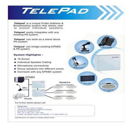 Telepad multi zone PA system | PDF | Audio Production | Content Production