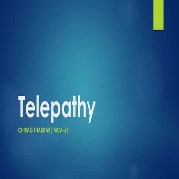 Telepathy (mind to mind communication) | PPTX