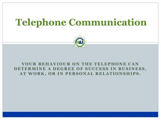 Presentation: Telephone Etiquette | PPT