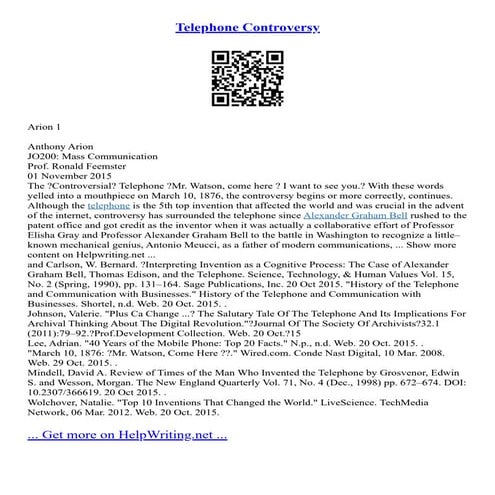 Telephone Controversy | PDF