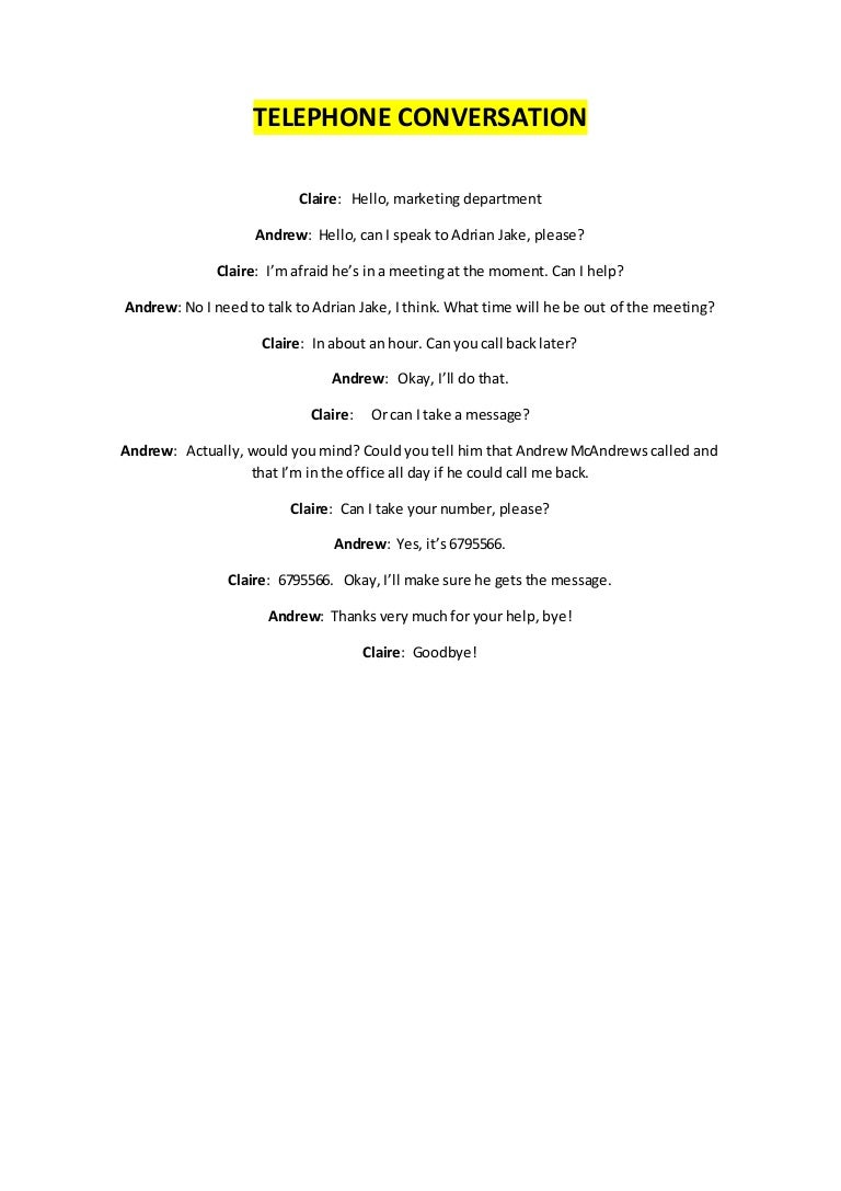 Telephone conversation