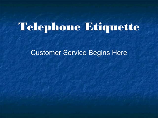 Telephone Etiquette | PPSX