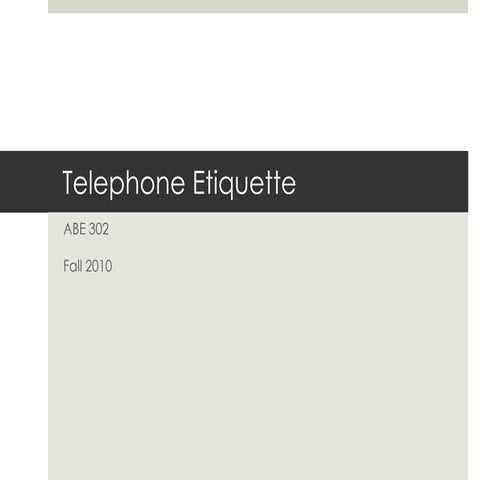 Telephone etiquette | PPTX