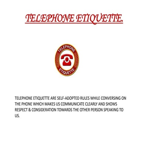 Telephone etiquette | PPTX