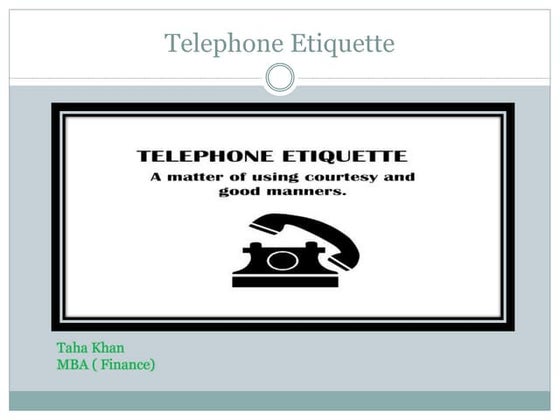 Presentation: Telephone Etiquette | PPT