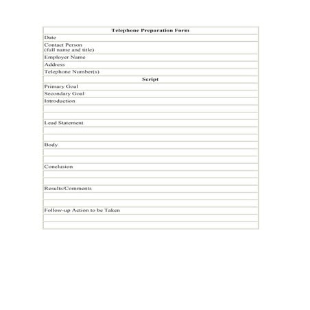 Telephone form | PDF