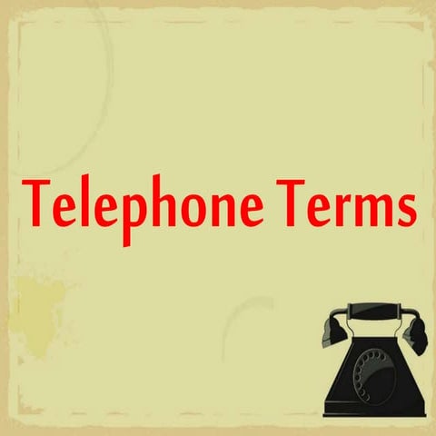 Telephone terms | PPTX