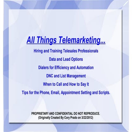 Insurance and All Things Telemarketing... | PPT