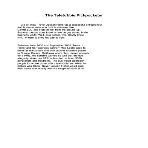 The Teletubbie Pickpocketer | PDF