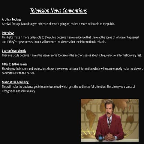Conventions of television news | PPTX