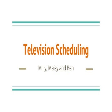 TV Scheduling | PPTX