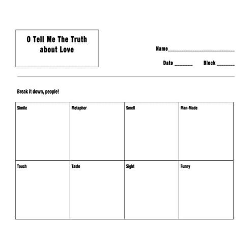 Tell Me Truth Worksheet | PDF | Poetry | Books and Literature