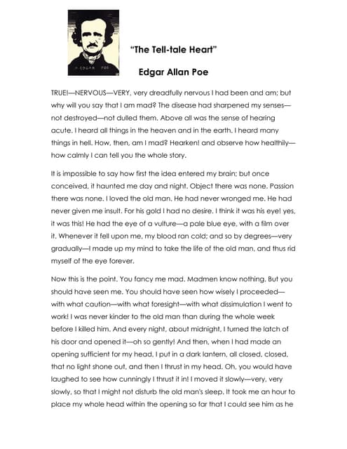 The Tell Tale Heart - Edgar Allan Poe | PPT