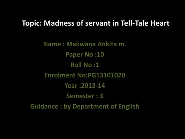 The tell tale heart by Edgar Allan Poe | PPTX