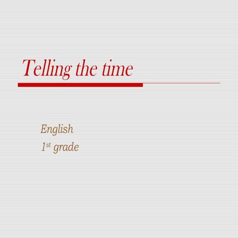 Telling the time (1) | PPT