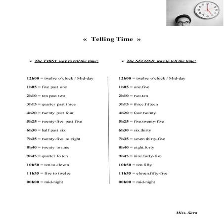 Telling time | PDF