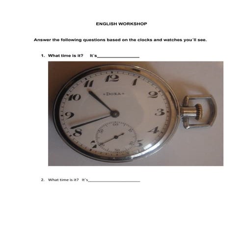 Telling Time Exercise | DOC