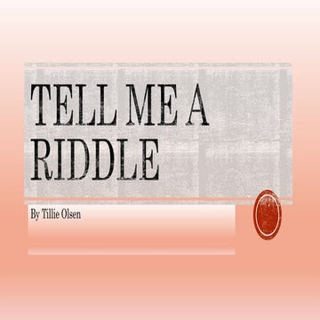 Tell Me a Riddle | PPTX