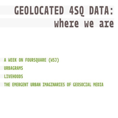 Geolocated Foursquare data: where we are | PPT