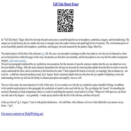 Tell Tale Heart Essay | PPT