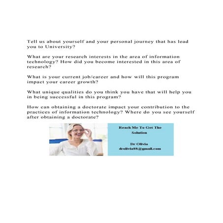 Tell us about yourself and your personal journey that has lead.docx ...